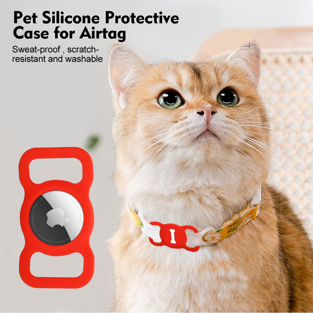 Apple Airtag Silicone Dog Cat Collar Holder Belt Case