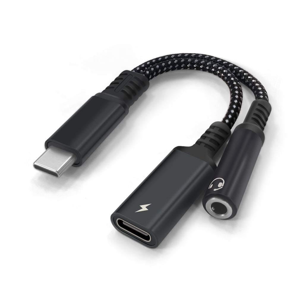 USB C 3.5mm Aux Audio Charger Splitter Adapter Headphone Jack