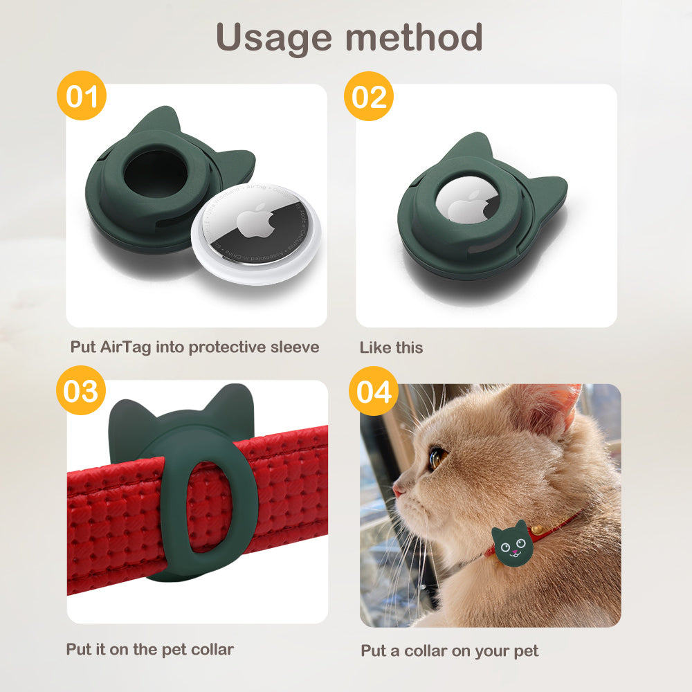 Apple Air Tag Silicone Case for Pet Dog Cat Collars