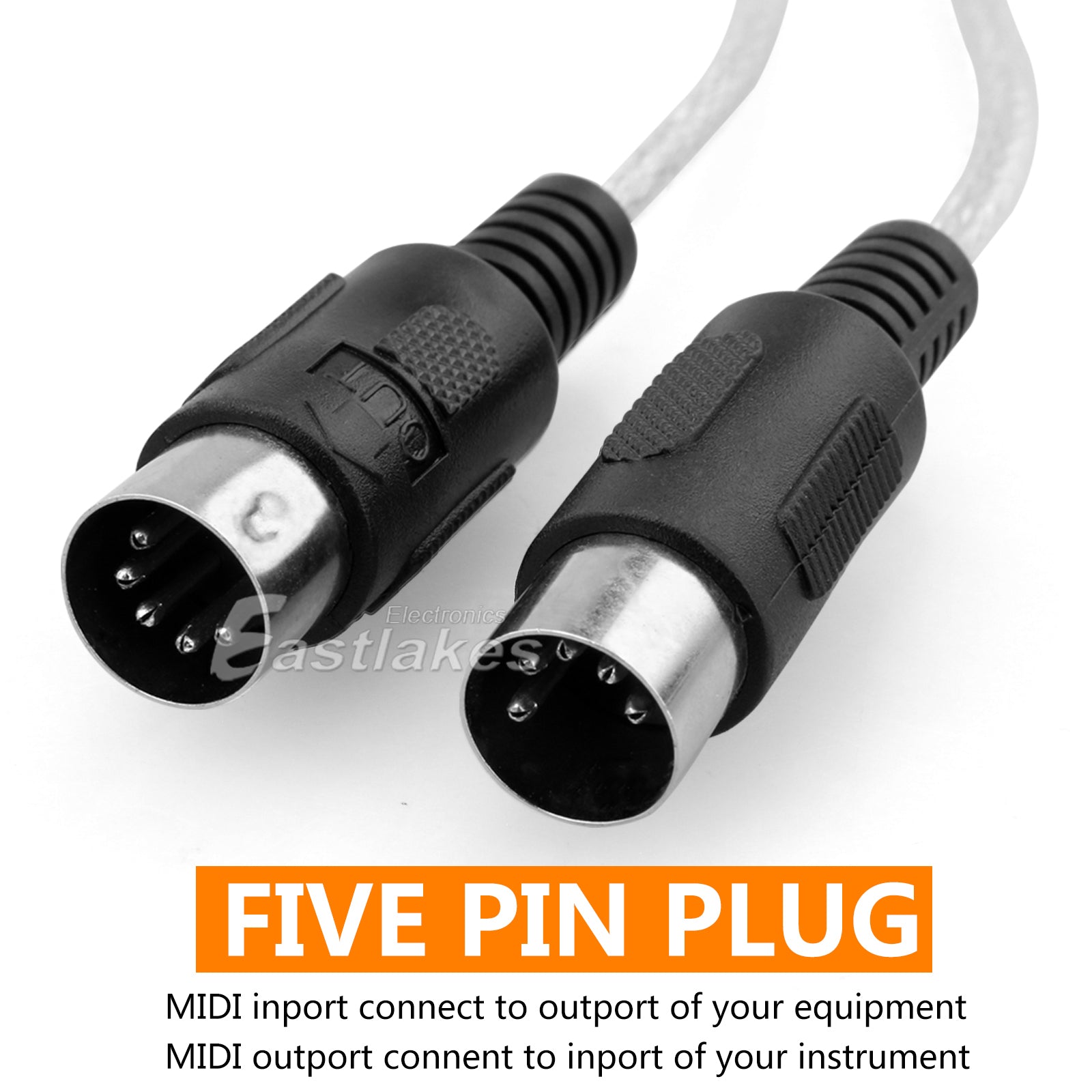 [1.8M] USB To Midi Interface Cable Converter Music Keyboard PC 5 Pin