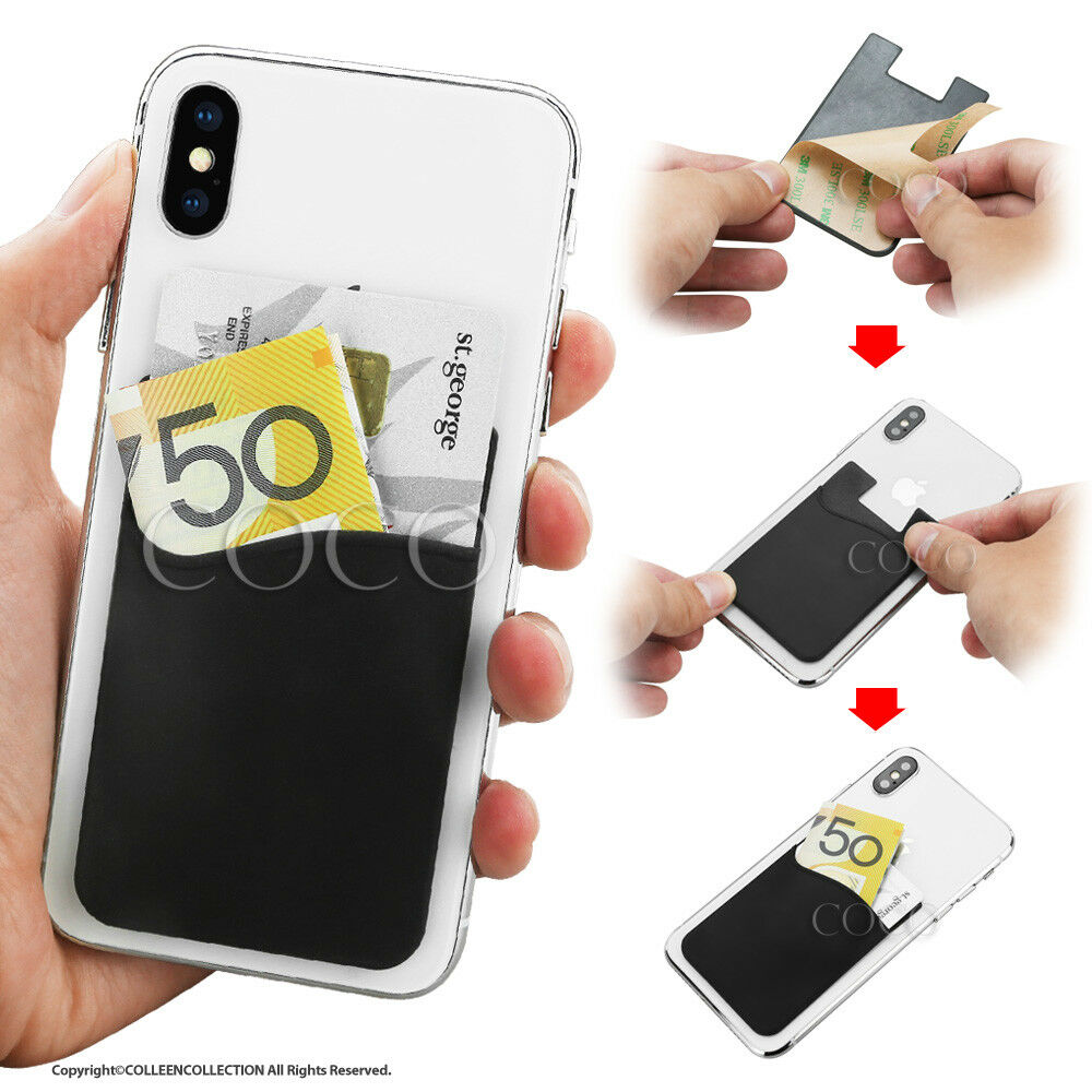 Silicone Phone Back Pocket Card Holder Sticker Sleeve