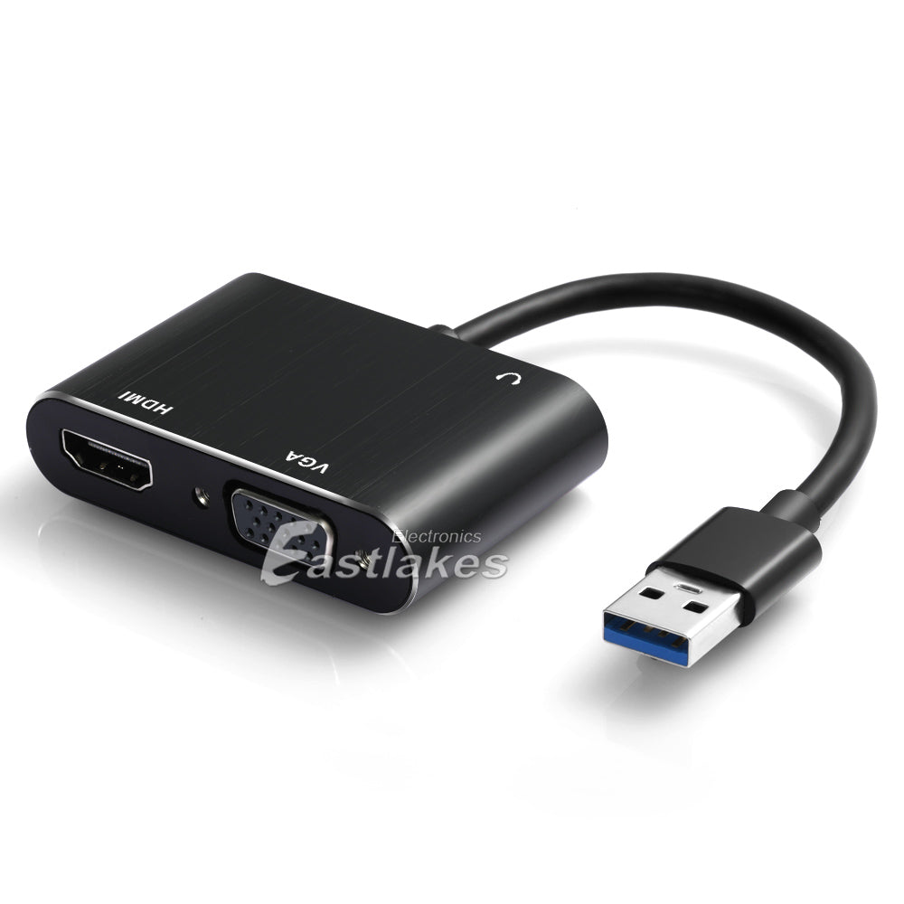 USB 3.0 HDMI+VGA Dual Output Video Converter Adapter