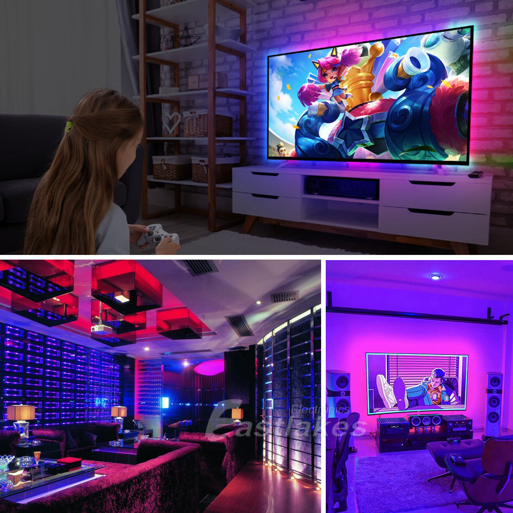 1 - 5m Smart RGB LED Strip Lights Colour Bluetooth Wifi Wireless